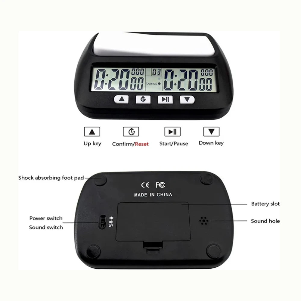 Tournament Grade Chess Clock with Count Up/Down – Checkmate & Chill